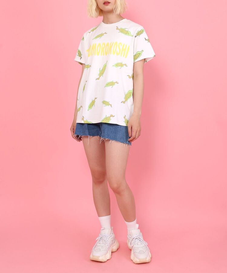 フード総柄Tシャツ（EBI TOUMOROKOSHI XIAOLONGBAO）[商品：PN17SS-022-5R] - PUNYUS Online Store / 公式通販