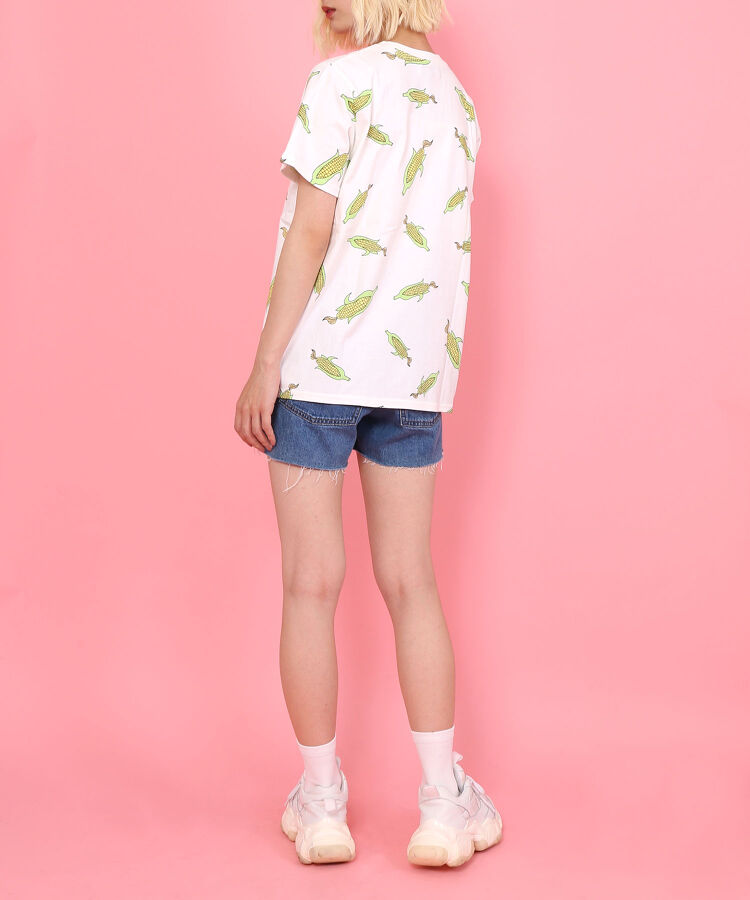 フード総柄Tシャツ（EBI TOUMOROKOSHI XIAOLONGBAO）[商品：PN17SS-022-5R] - PUNYUS Online Store / 公式通販