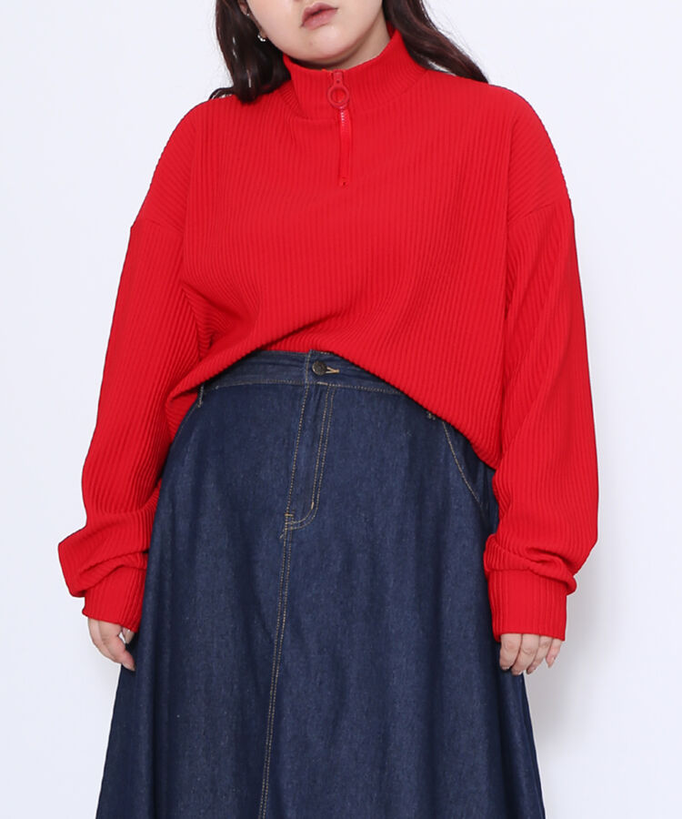 ハーフZIPクロップドトップ[商品：PN23AW-024-1] - PUNYUS Online Store / 公式通販