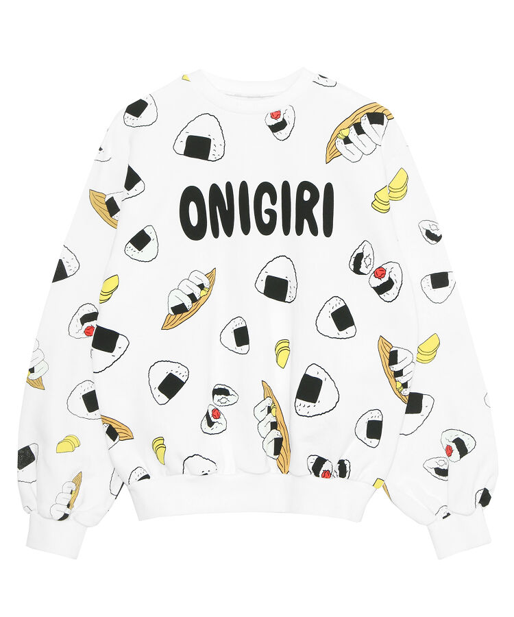 フード総柄スウェット(ONIGIRI_YAKINIKU_NATTO）[商品：PN24SS-020-1] - PUNYUS Online Store / 公式通販